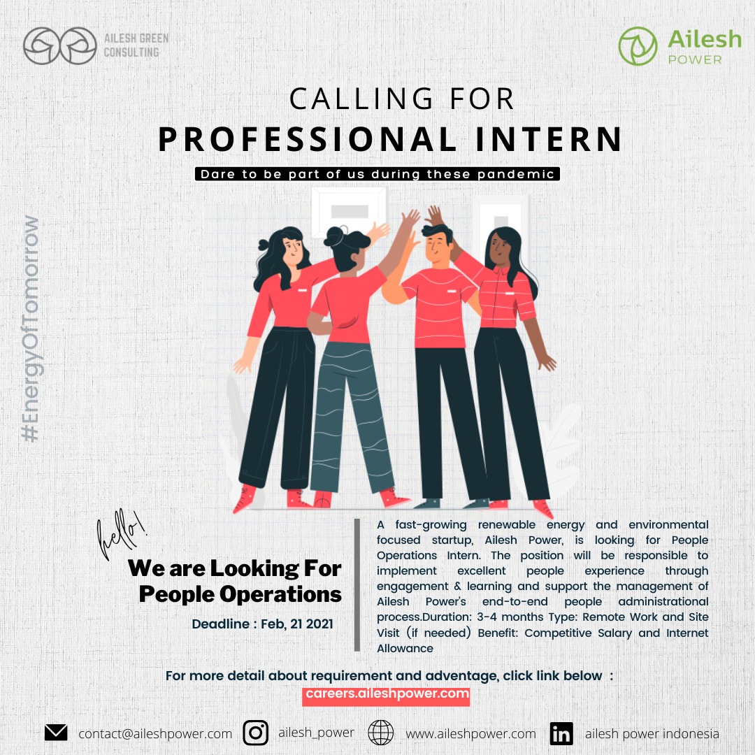 Kesempatan Magang di Ailesh Power/Ailesh Green Consulting (Deadline: 21 ...