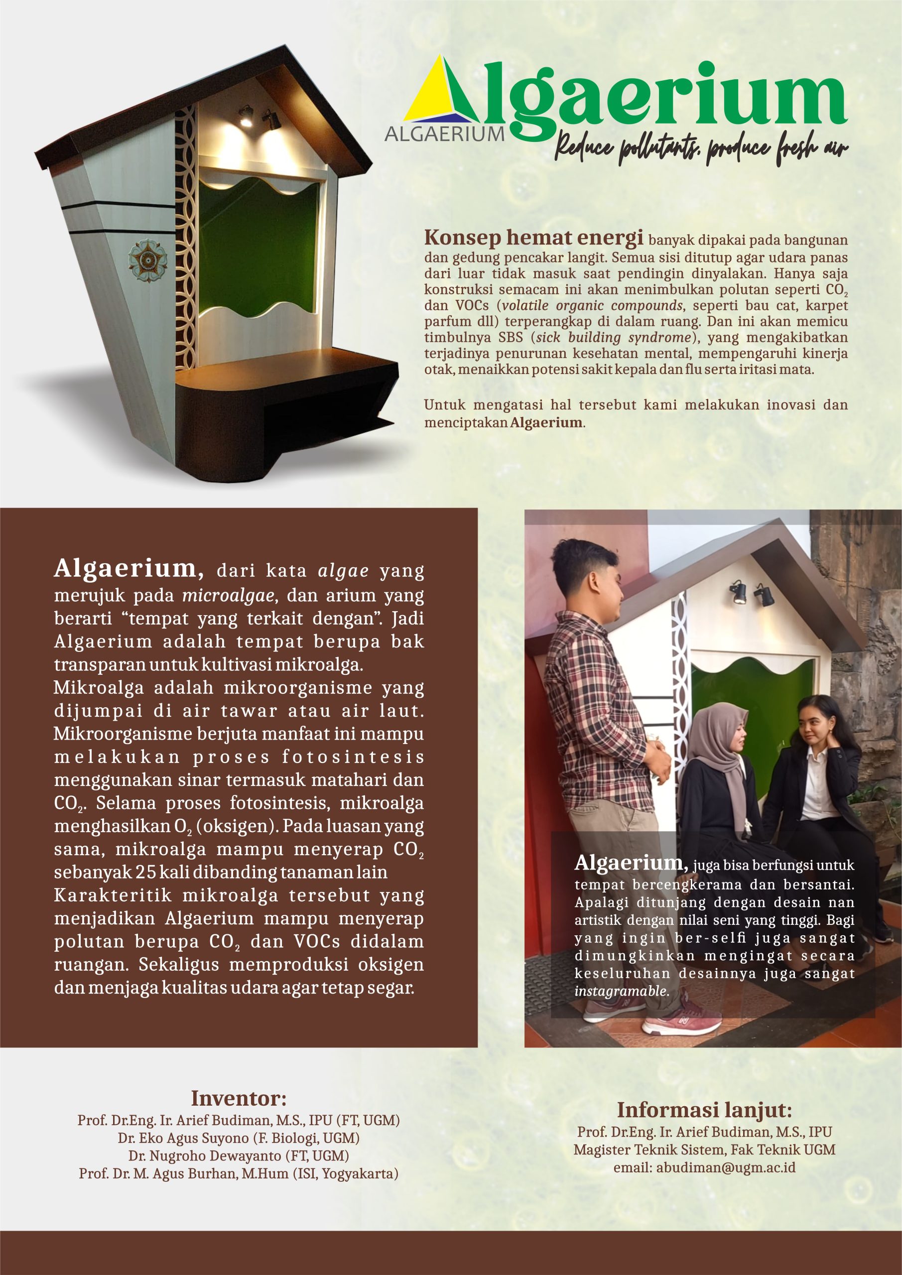 Algaerium: Reduce Pollutans, Produce Fresh Air – MeTSi FT UGM