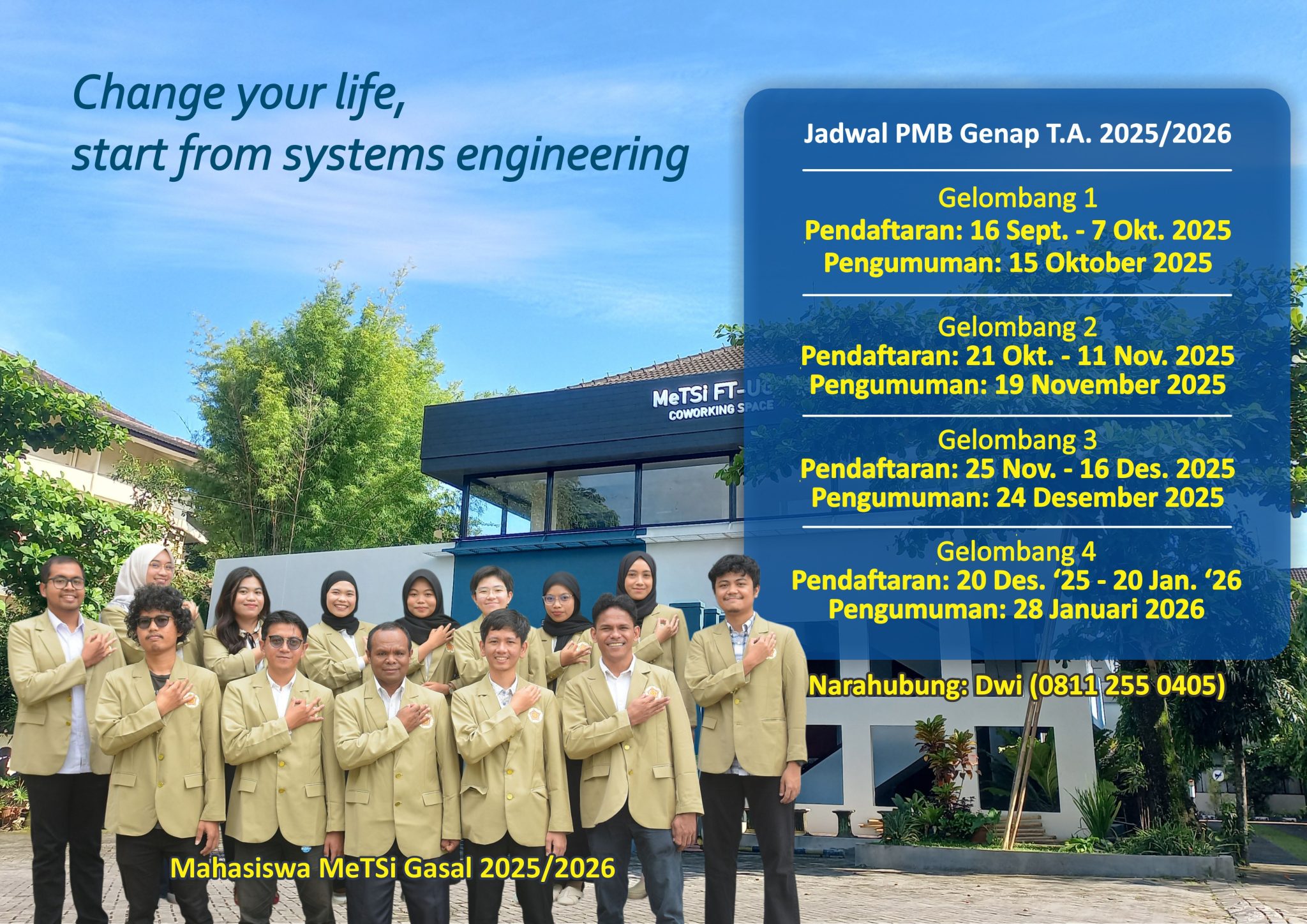 Informasi Penerimaan Mahasiswa Baru MeTSi Semester Genap T.A. 2025/2026 ...